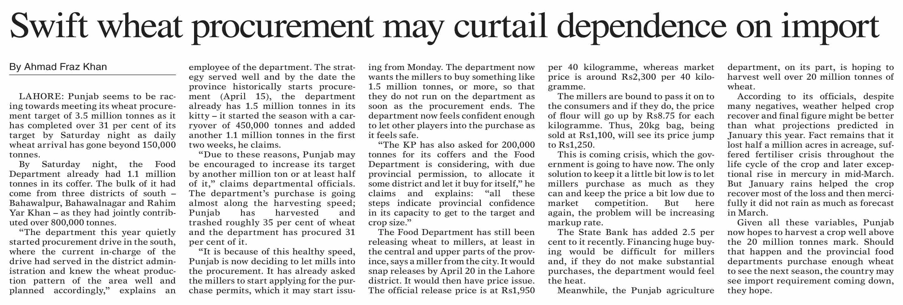 Dawn ePaper Apr 17 2022 Swift Wheat Procurement May Curtail dawn-epaper-apr-17-2022-swift-wheat-procurement-may-curtail