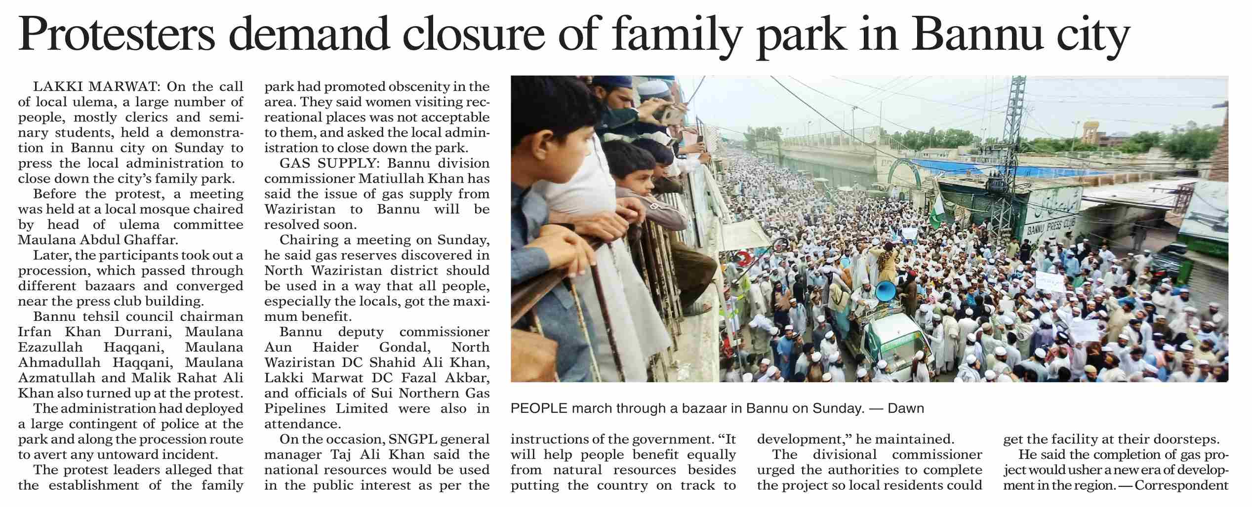 Dawn-ePaper | Aug 22, 2022 | Protesters demand closure of family park ...