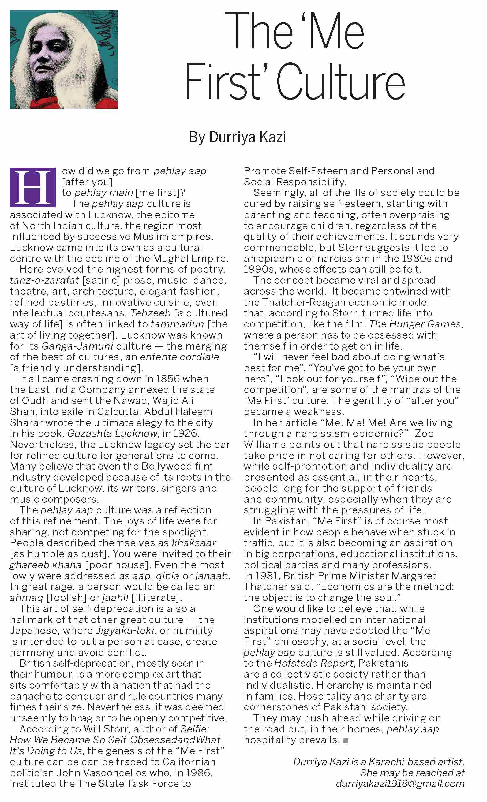 Dawn-ePaper | Nov 13, 2022 | The`Me First`Culture