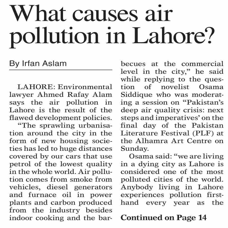 Dawn ePaper Feb 13 2023 What Causes Air Pollution In Lahore dawn-epaper-feb-13-2023-what-causes-air-pollution-in-lahore