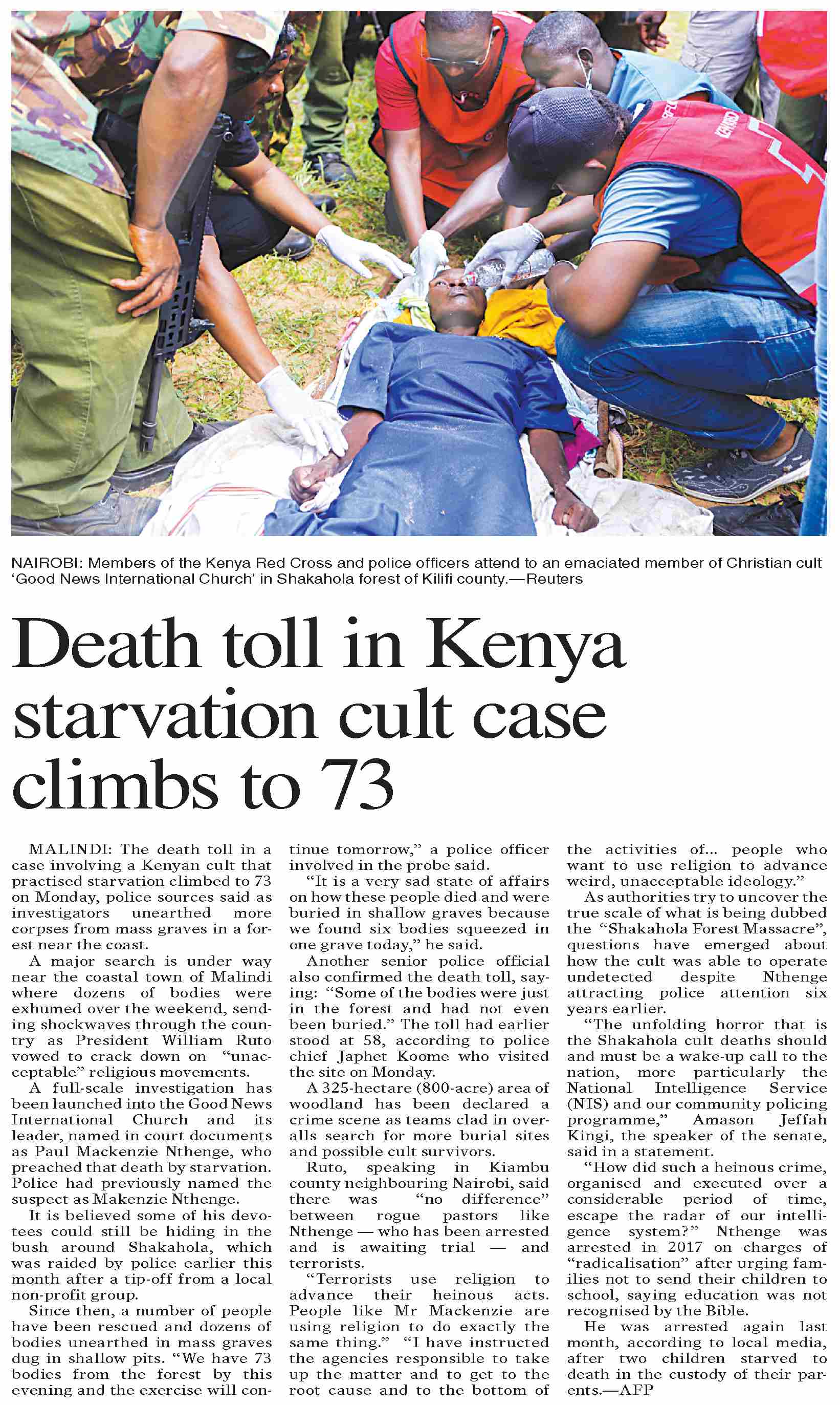 Dawn Epaper Apr 25 2023 Death Toll In Kenya Starvation Cult Case