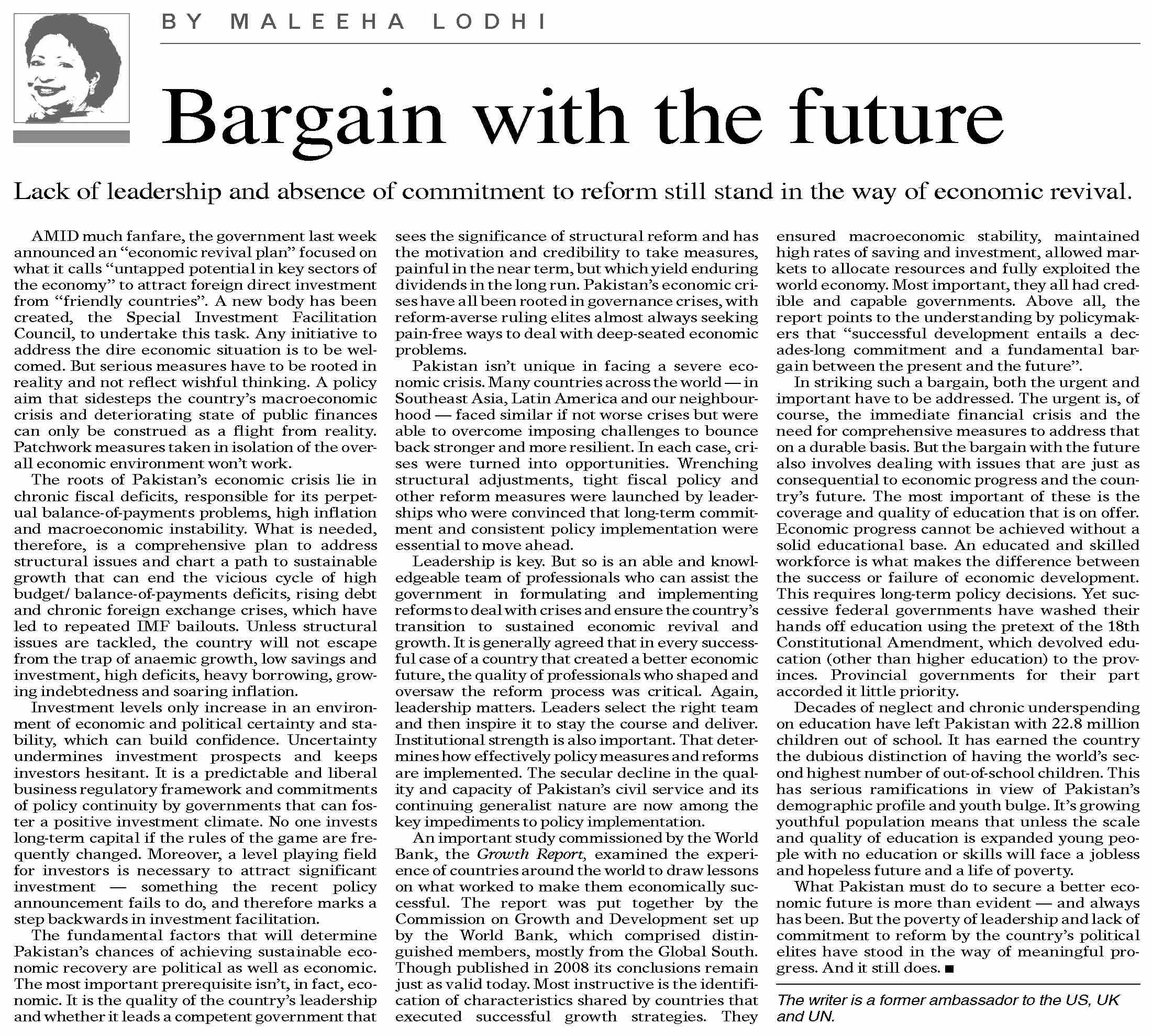 Dawn-ePaper | Jun 26, 2023 | Bargain with the future