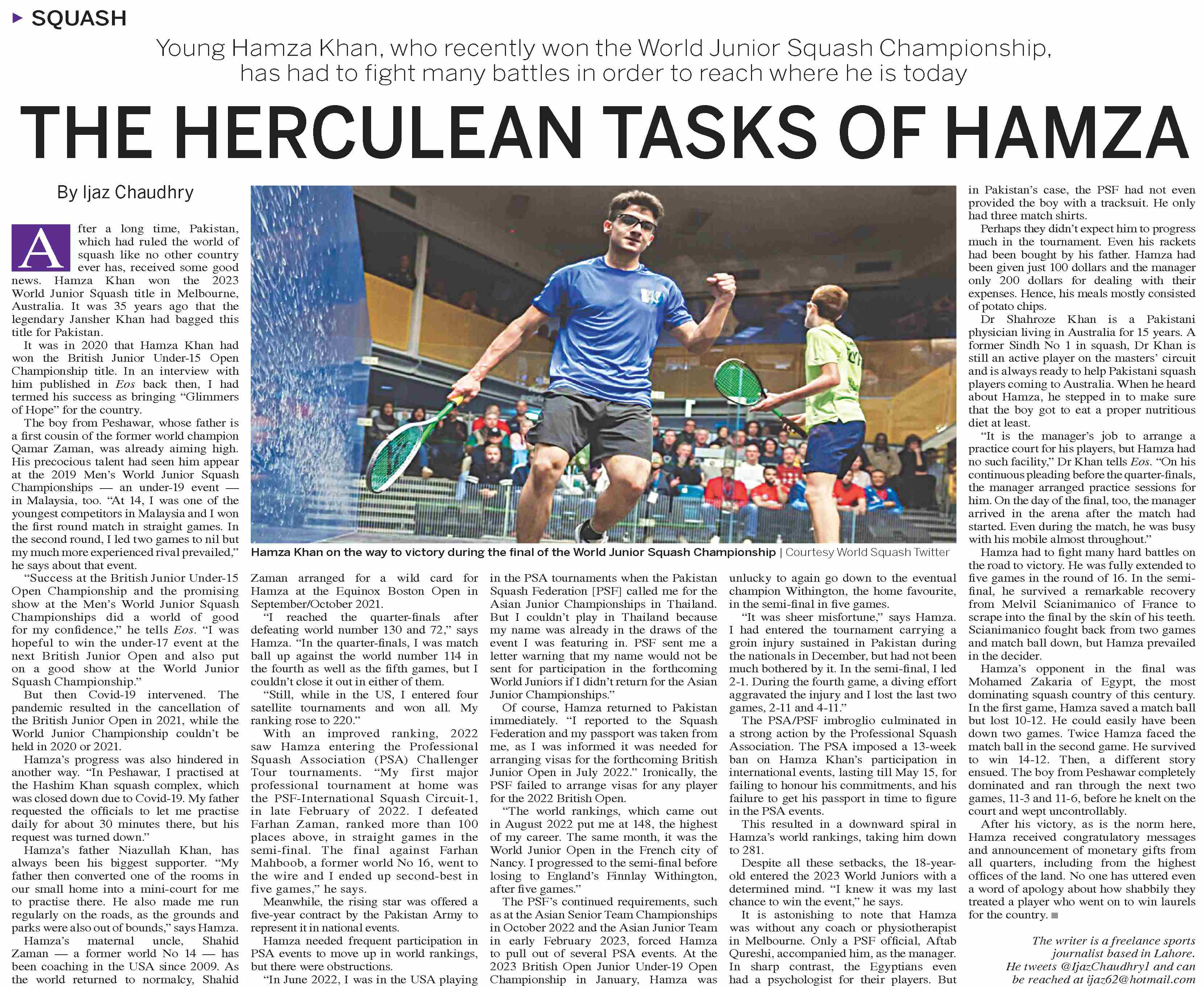 Dawn-ePaper | Aug 06, 2023 | THE HERCULEAN TASKS OF HAMZA