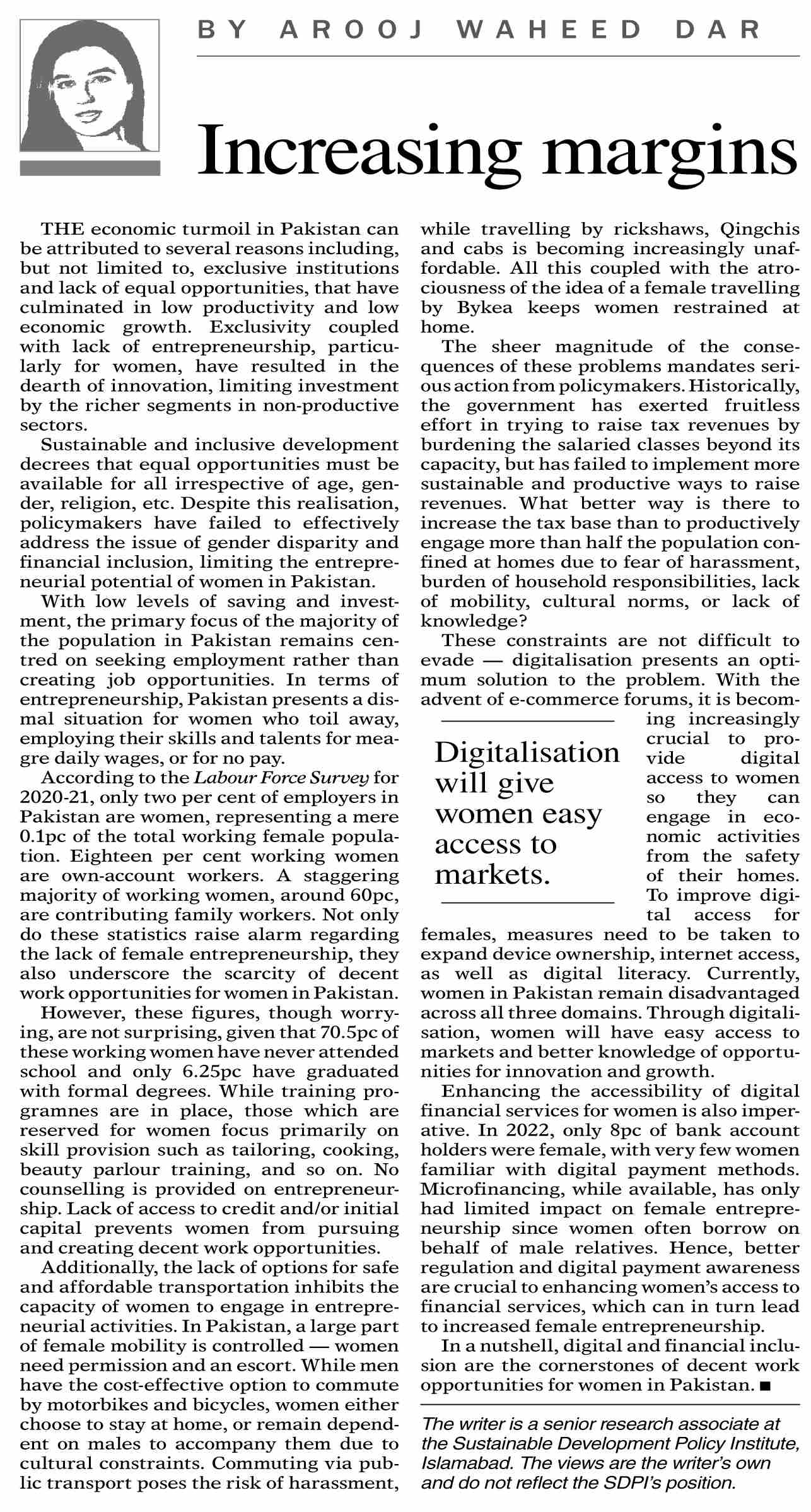 Dawn-ePaper | Nov 15, 2023 | Increasing margins Dawn-ePaper | Nov 15, 2023 | Increasing margins