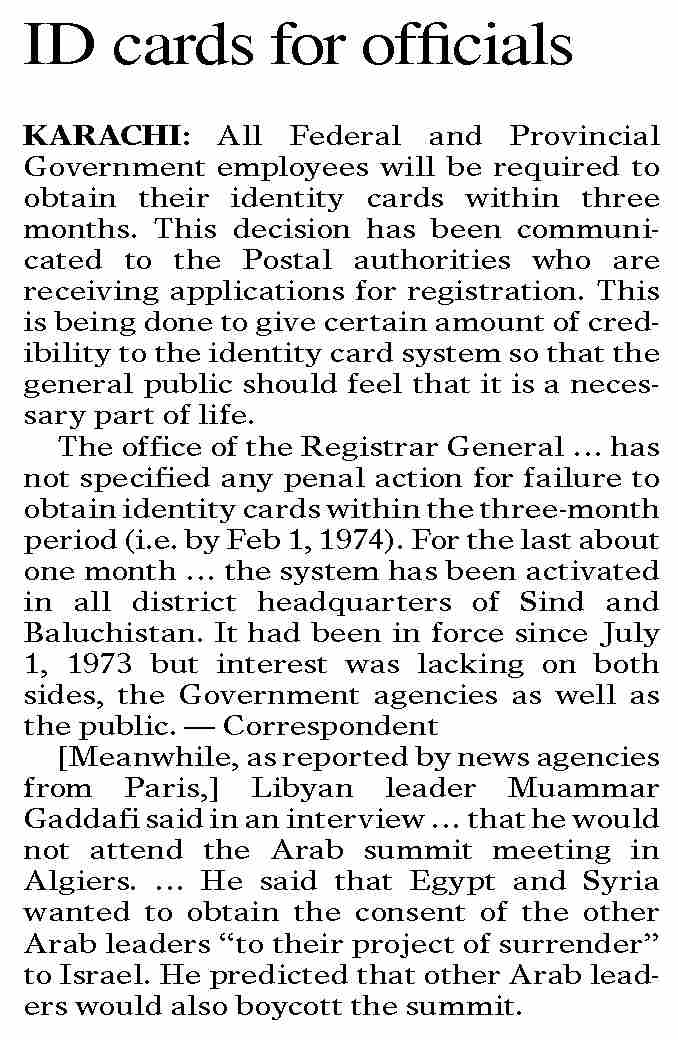 Dawn-ePaper | Nov 18, 2023 | ID cards for officials