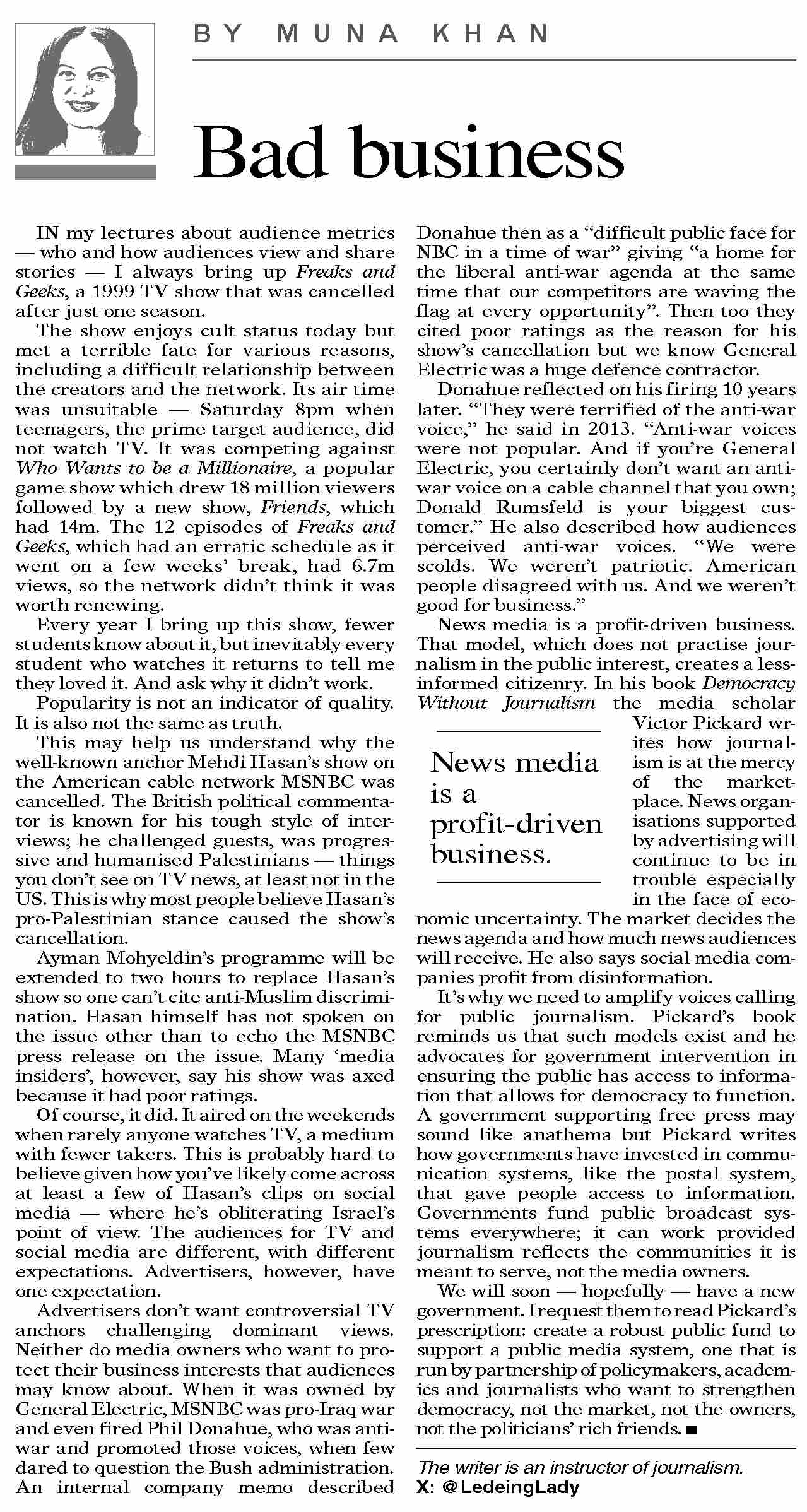 Dawn-ePaper | Dec 17, 2023 | Bad business