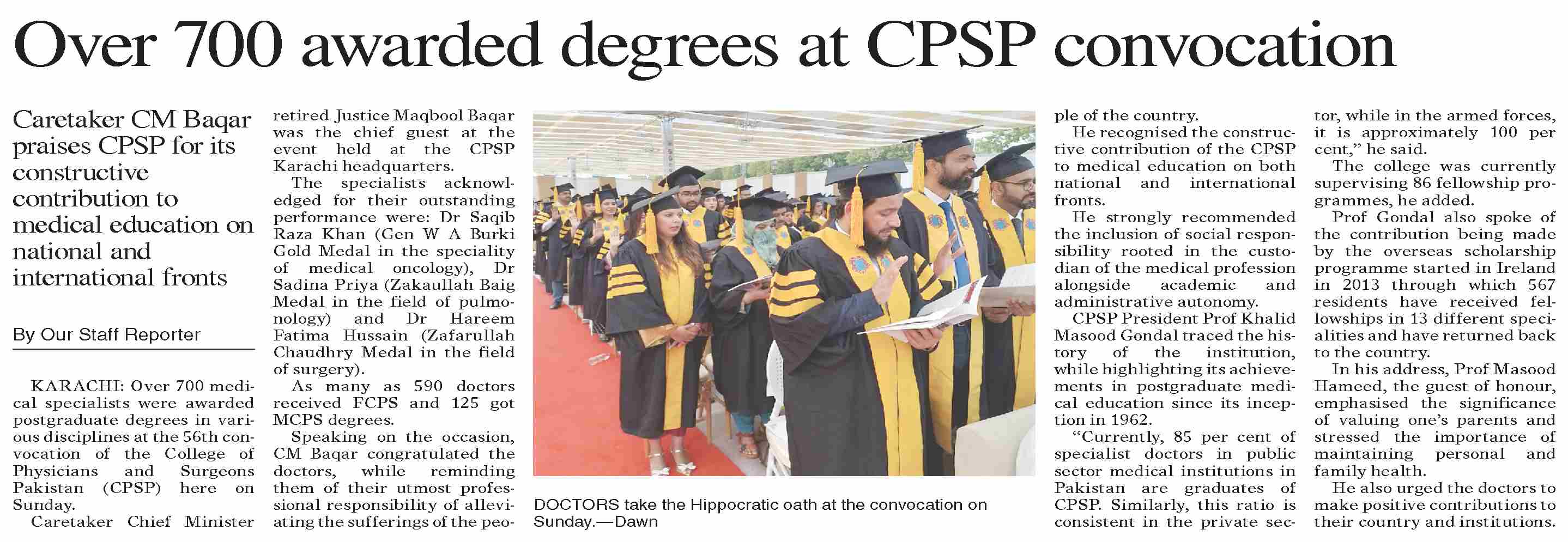 Dawn-ePaper | Dec 18, 2023 | Over 700 awarded degrees at CPSP convocation