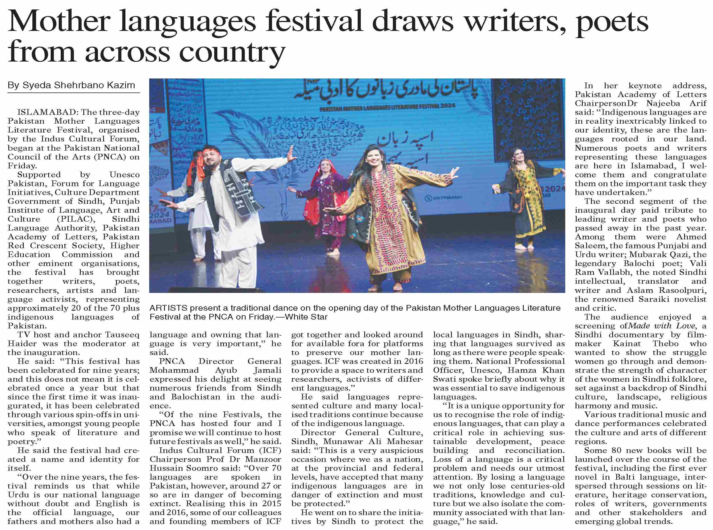Dawn-ePaper | Feb 17, 2024 | Mother languages festival draws writers ...