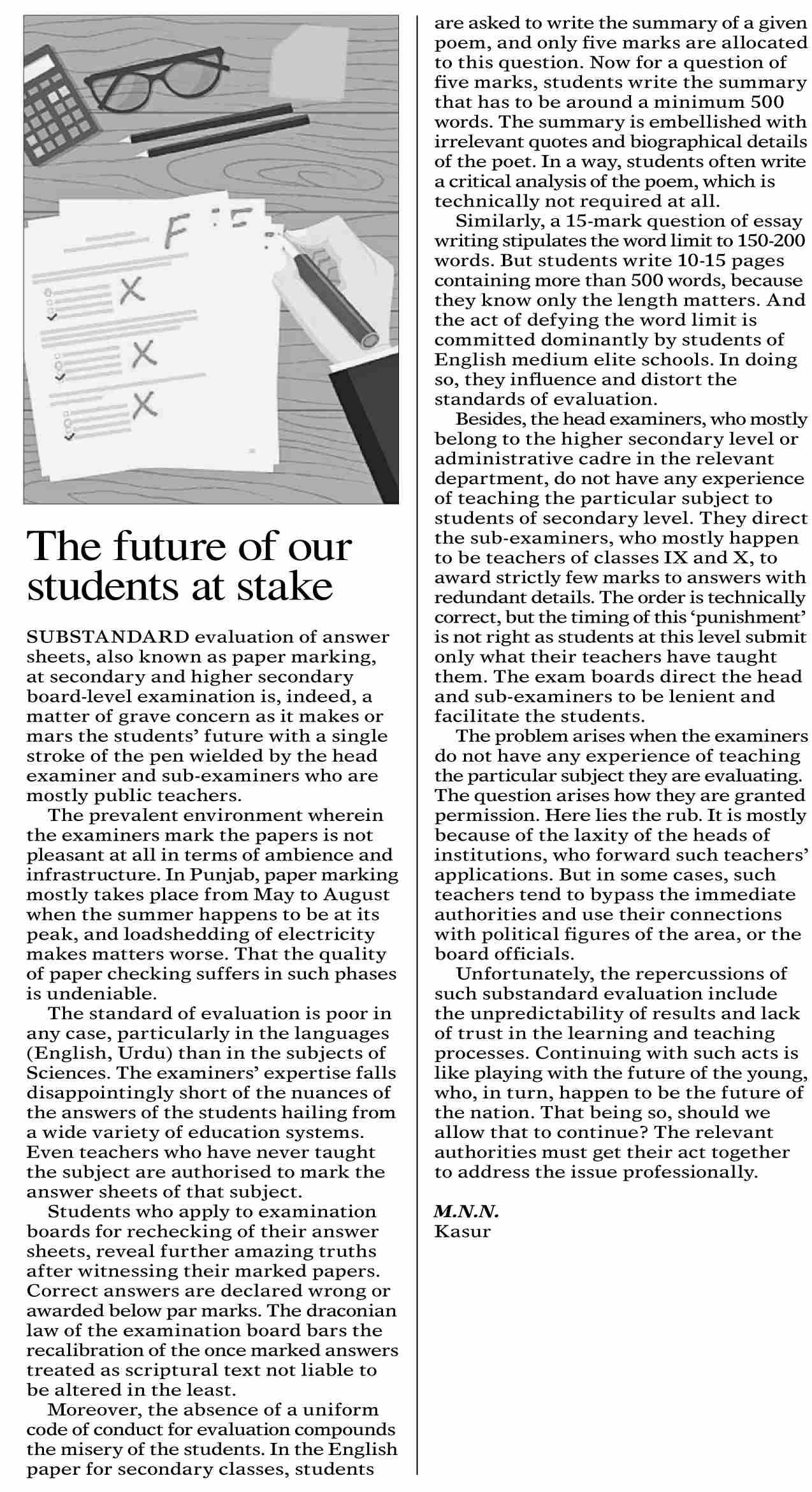 Dawn-ePaper | Mar 20, 2024 | The future of our students at stake