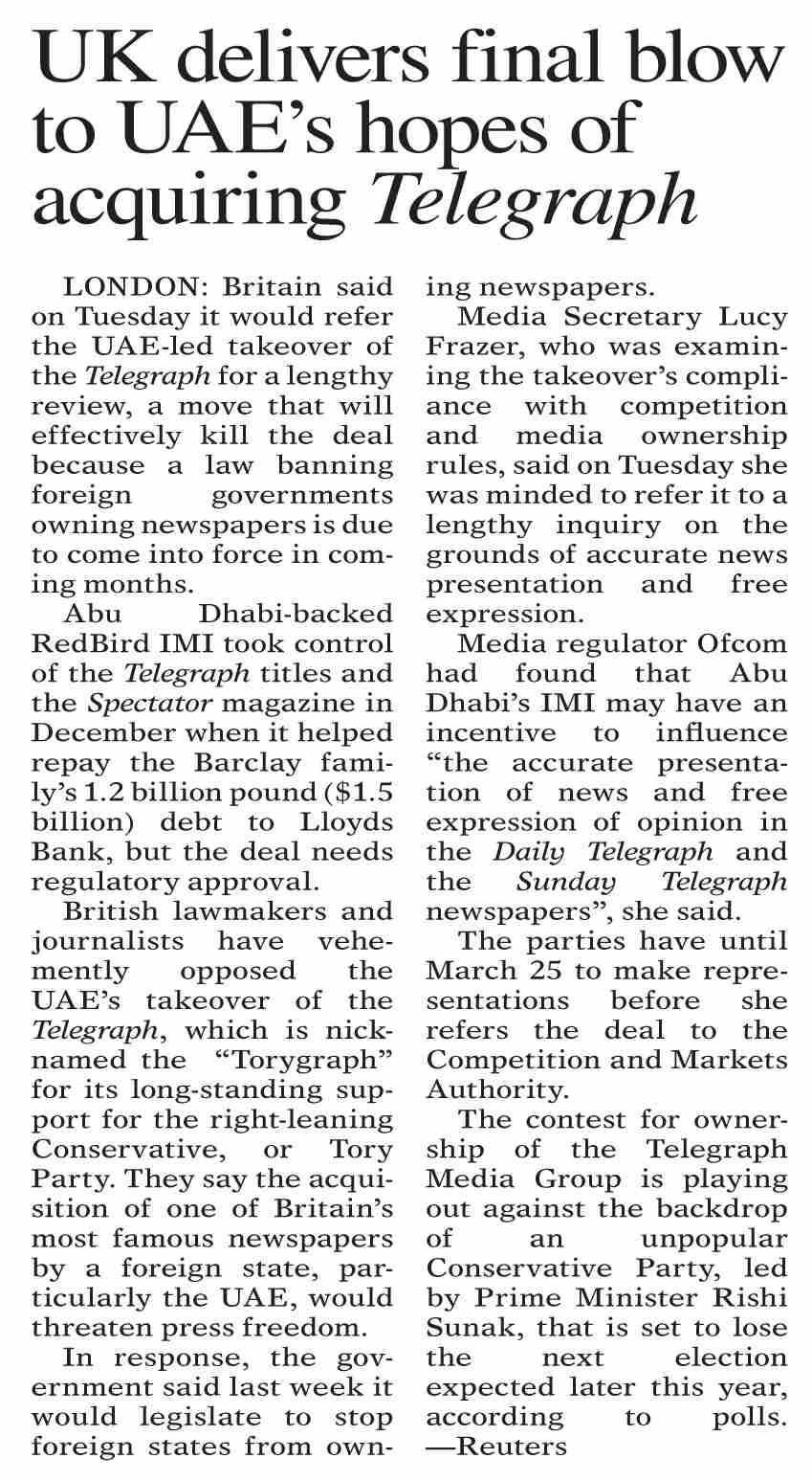 Dawn-ePaper | Mar 20, 2024 | UK delivers final blow to UAE`s hopes of ...