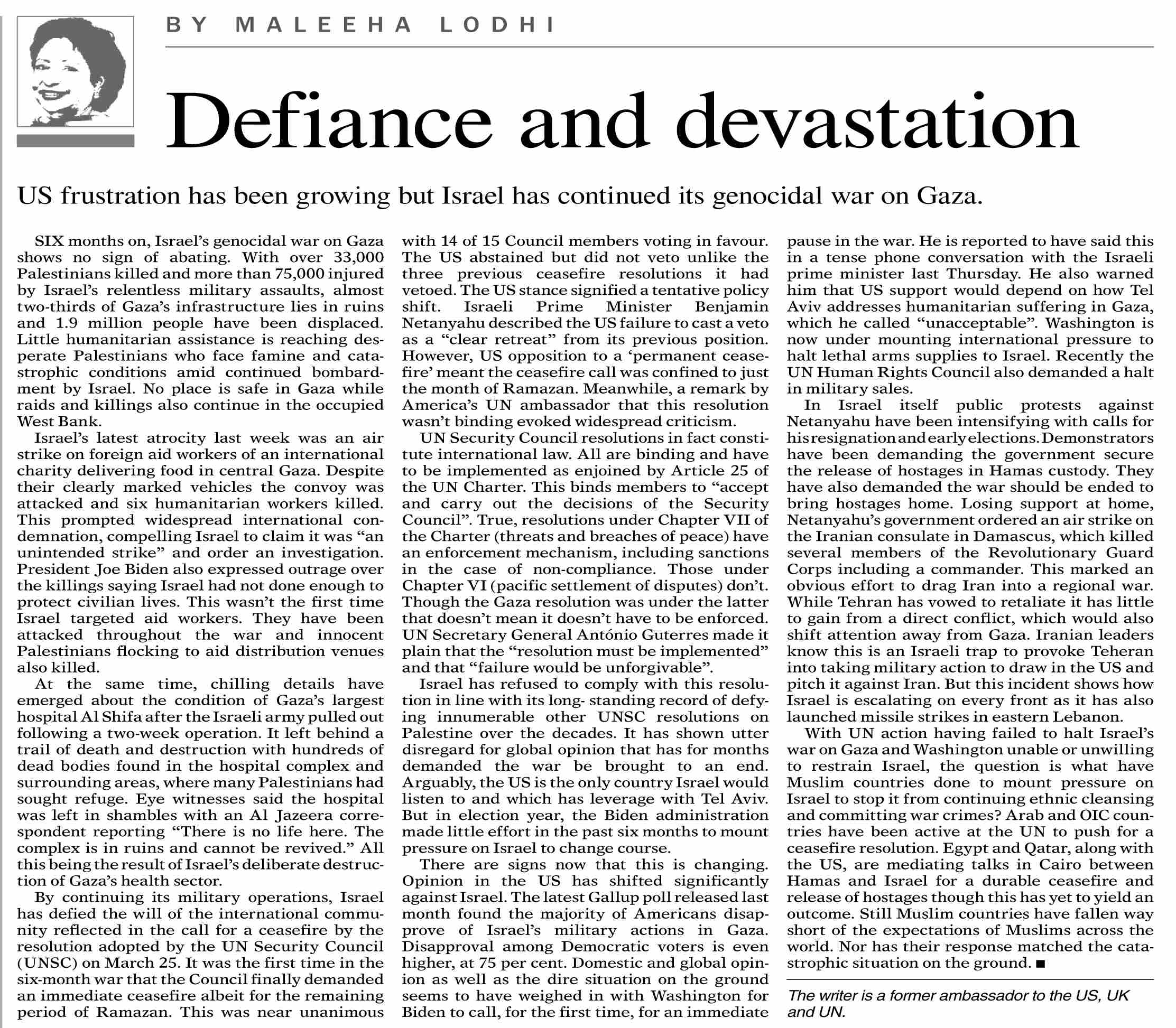 Dawn-ePaper | Apr 08, 2024 | Defiance and devastation