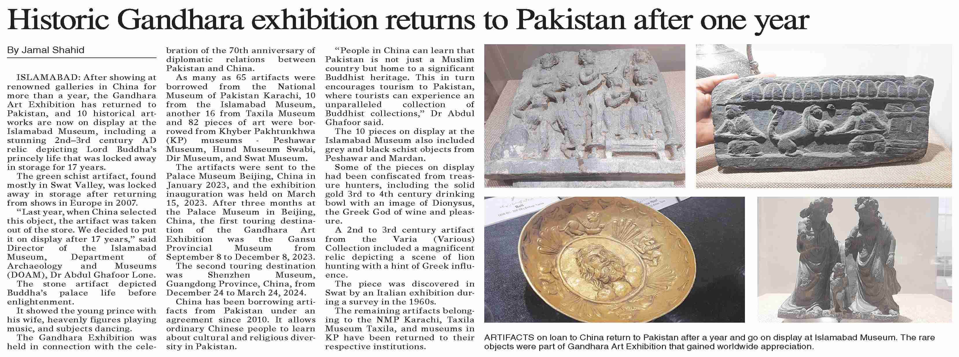 Dawn-ePaper | May 27, 2024 | Historic Gandhara exhibition returns to ...