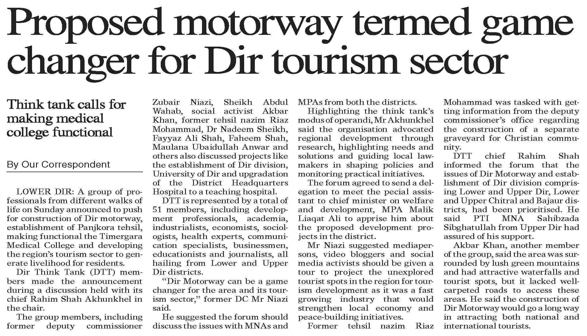 Dawn-ePaper | Jun 10, 2024 | Proposed motorway termed game changer for ...
