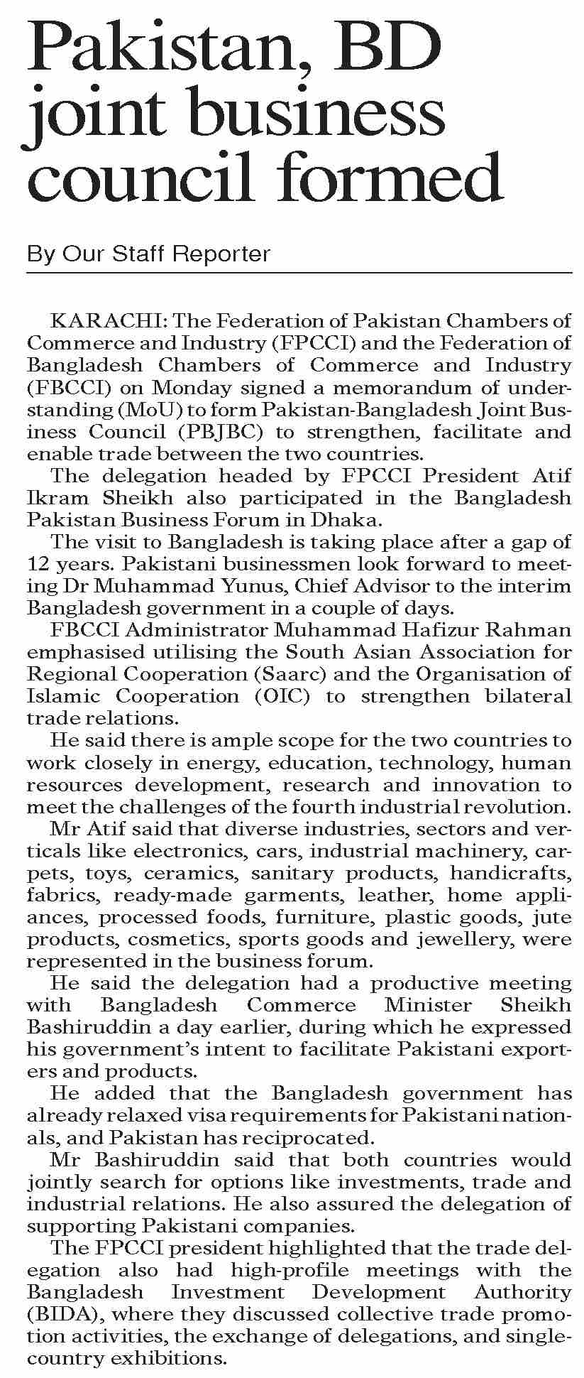 Dawn ePaper Jan 14 2025 Pakistan BD Joint Business Council Formed dawn-epaper-jan-14-2025-pakistan-bd-joint-business-council-formed