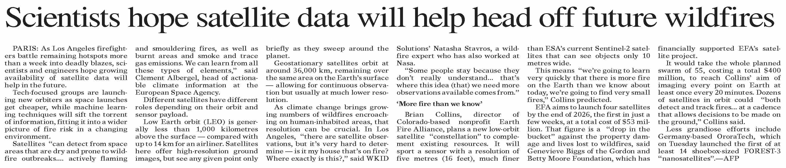 Dawn-ePaper | Jan 19, 2025 | Scientists hope satellite data will help ...