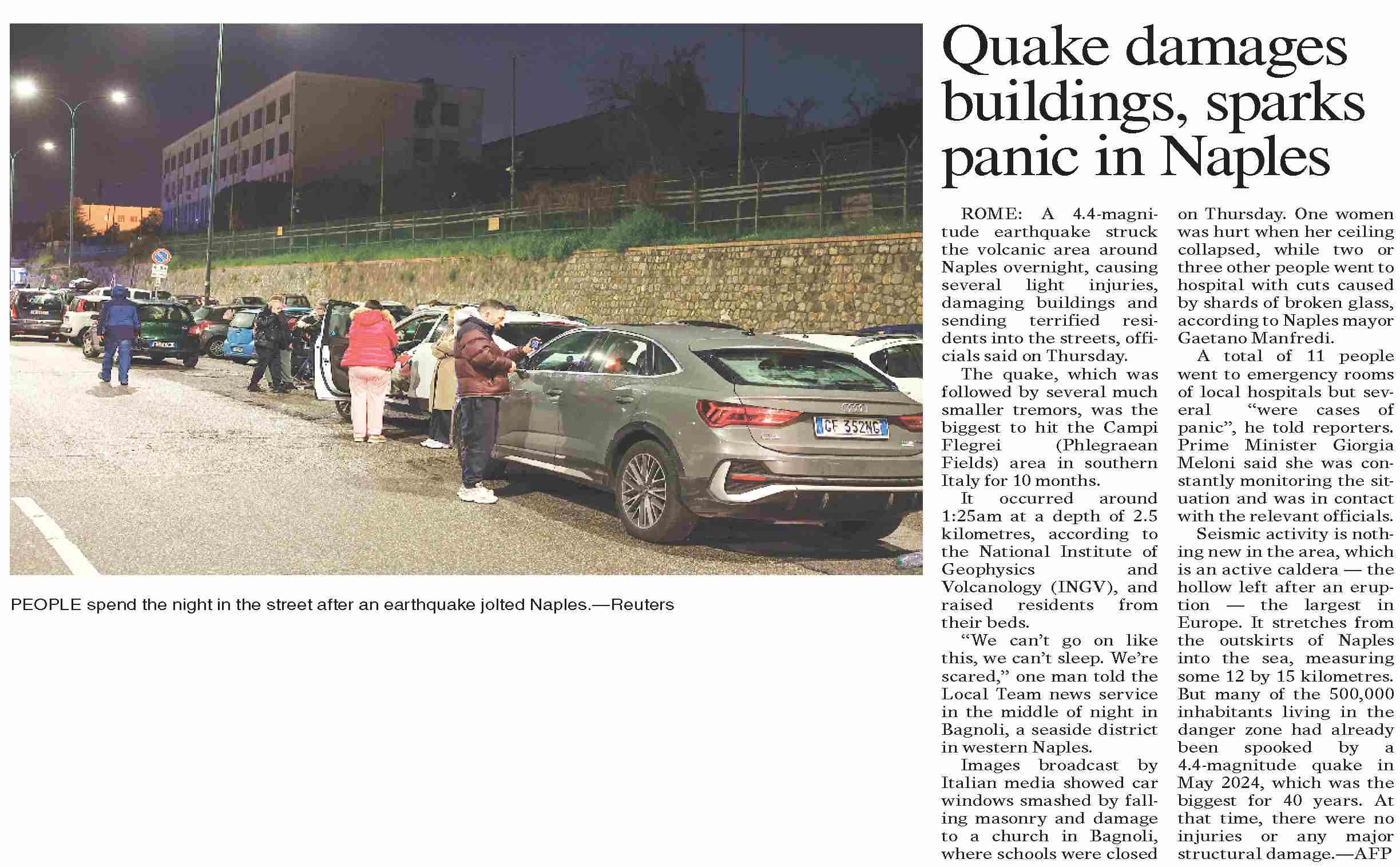 Dawn-ePaper | Mar 14, 2025 | Quake damages buildings, sparks panic in ...