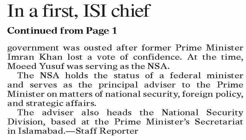 Dawn-ePaper | May 01, 2025 | In a first, ISI chief made national ...