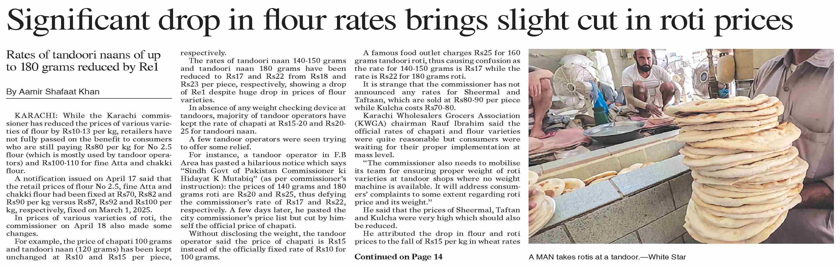 Dawn-ePaper | May 08, 2025 | Significant drop in flour rates brings ...