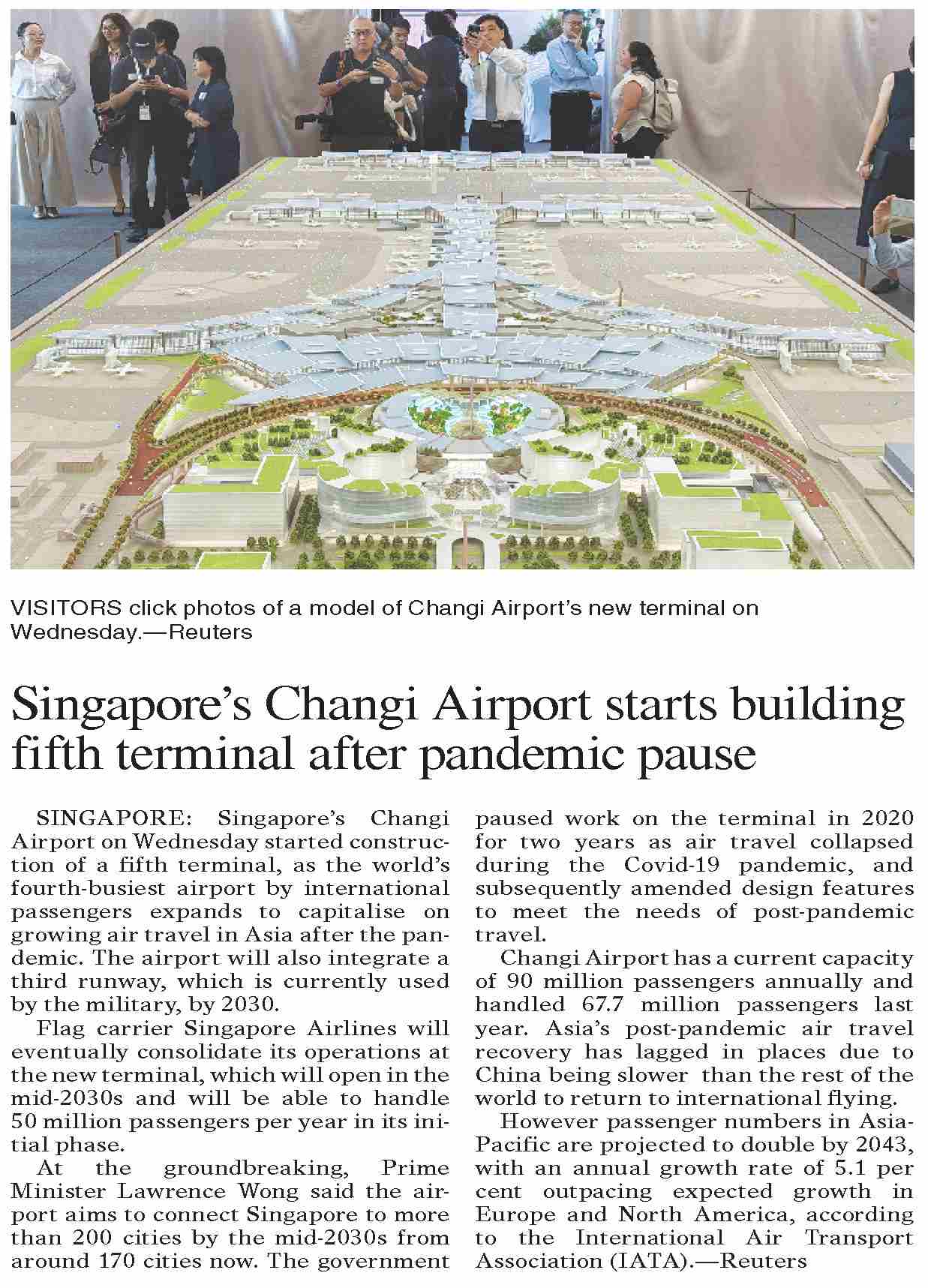 Dawn-ePaper | May 15, 2025 | Singapore`s Changi Airport starts building ...