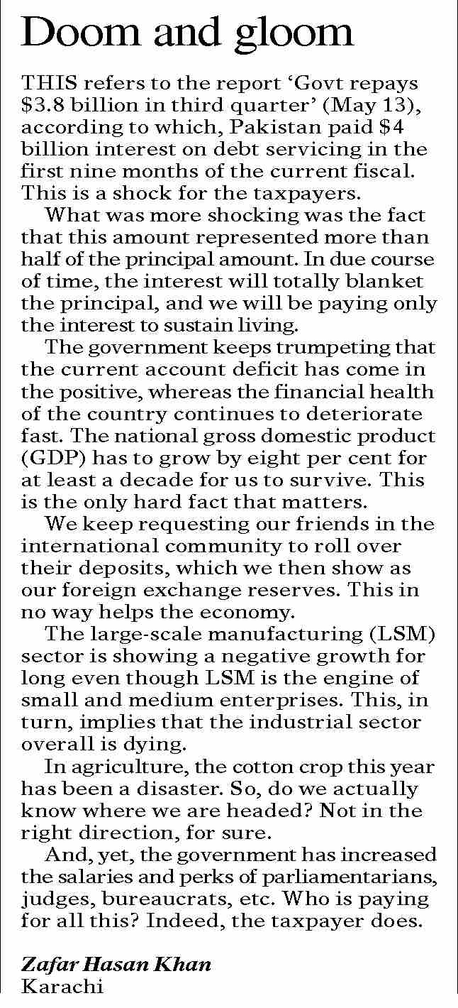 Dawn-ePaper | May 26, 2025 | Doom and gloom