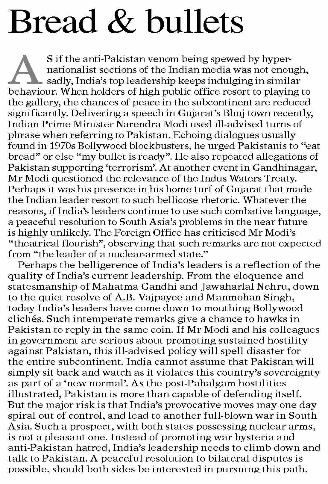 Dawn-ePaper | May 29, 2025 | Bread & bullets