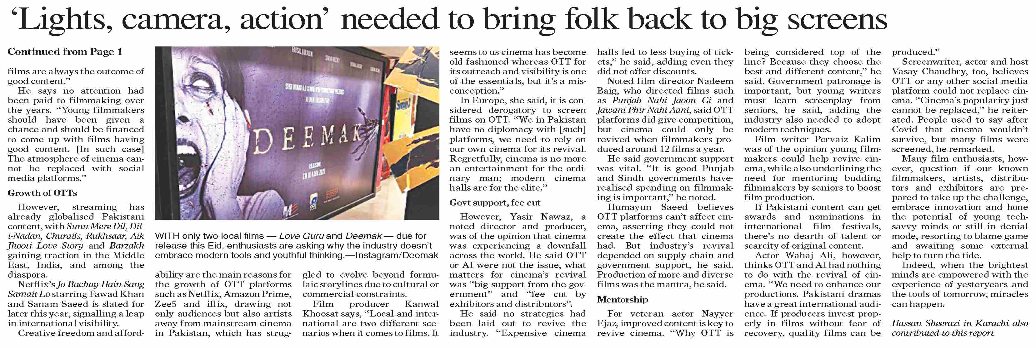 Dawn-ePaper | Jun 07, 2025 | `Lights, camera, action` needed to bring ...