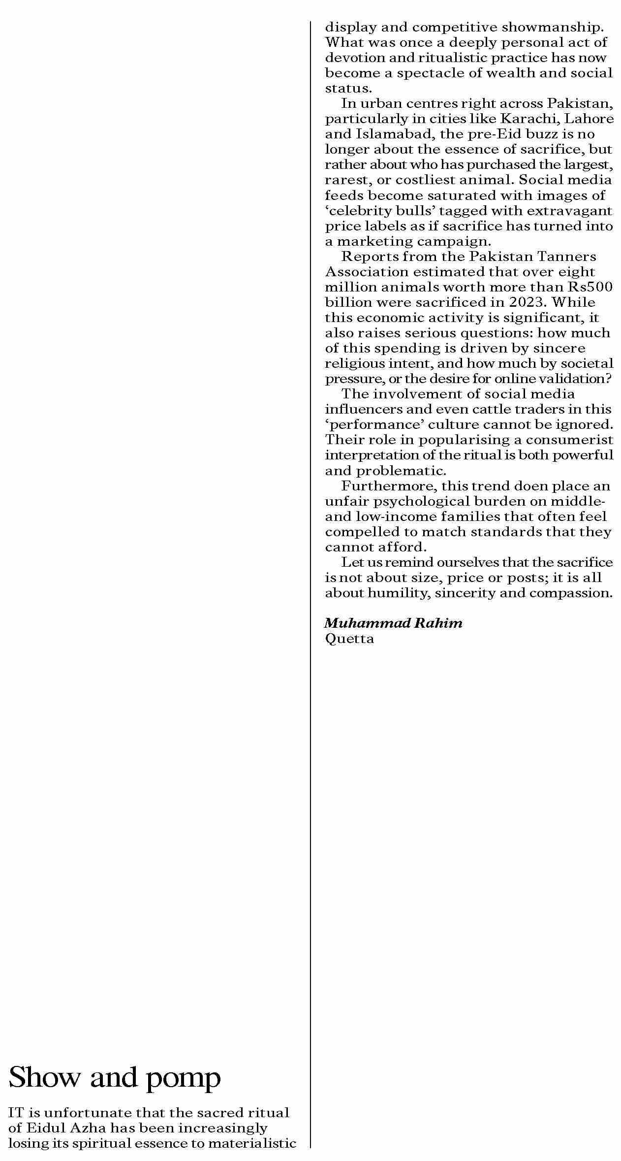 Dawn-ePaper | Jun 07, 2025 | Show and pomp