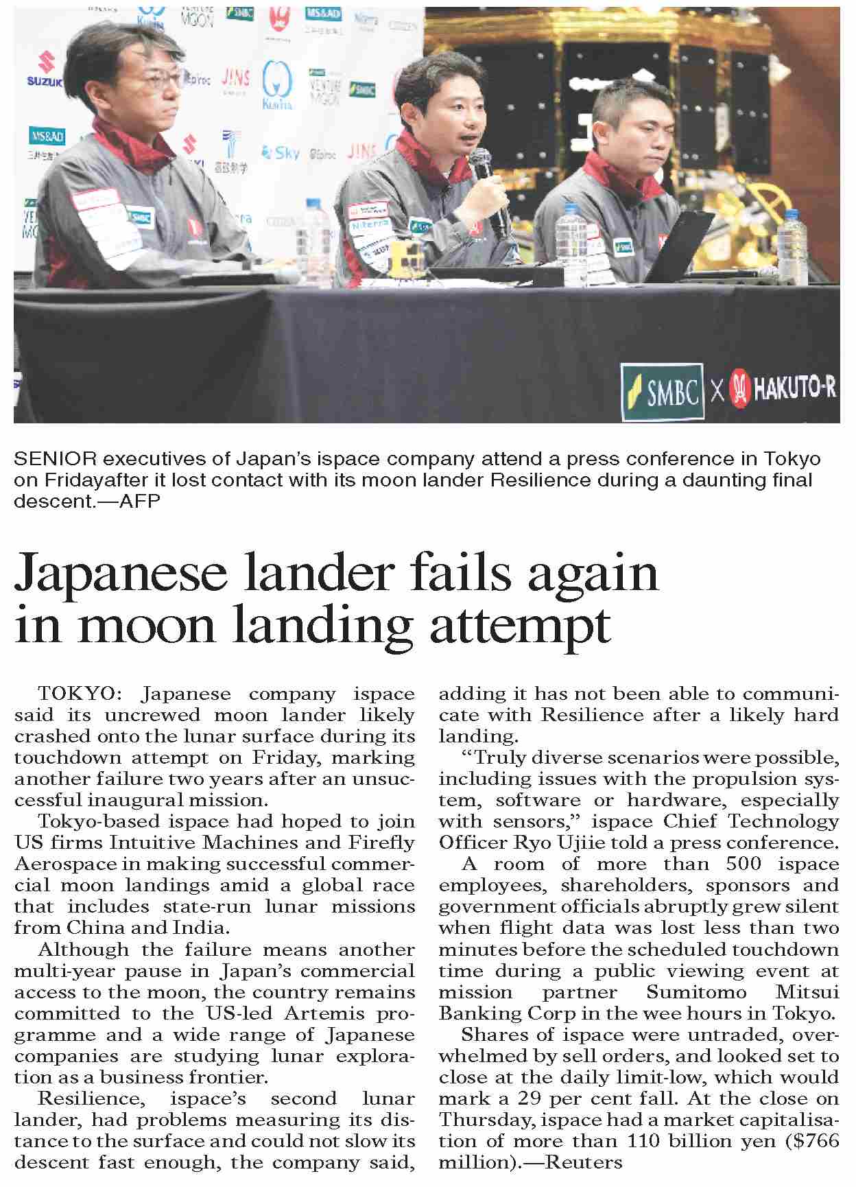 Dawn-ePaper | Jun 07, 2025 | Japanese lander fails again in moon ...