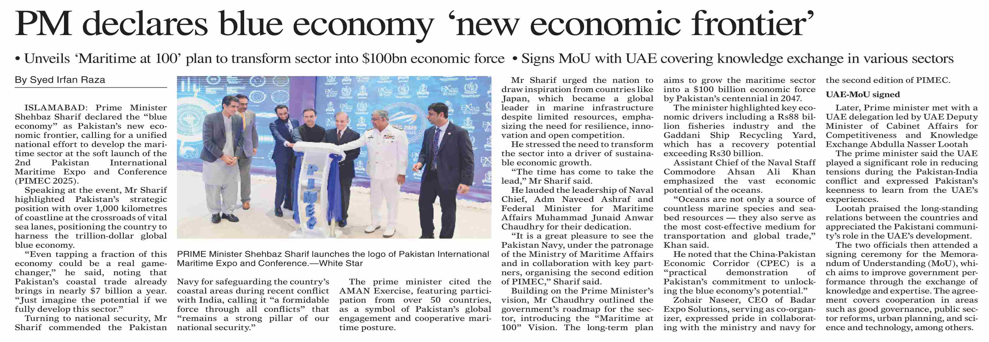 Dawn-ePaper | Jun 17, 2025 | PM declares blue economy `new economic ...