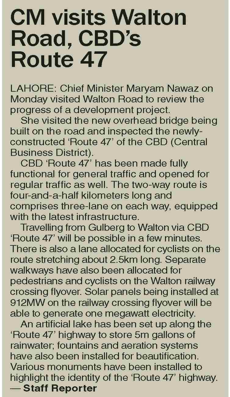 Dawn-ePaper | Jun 24, 2025 | CM visits Walton Road, CBD`s Route 47