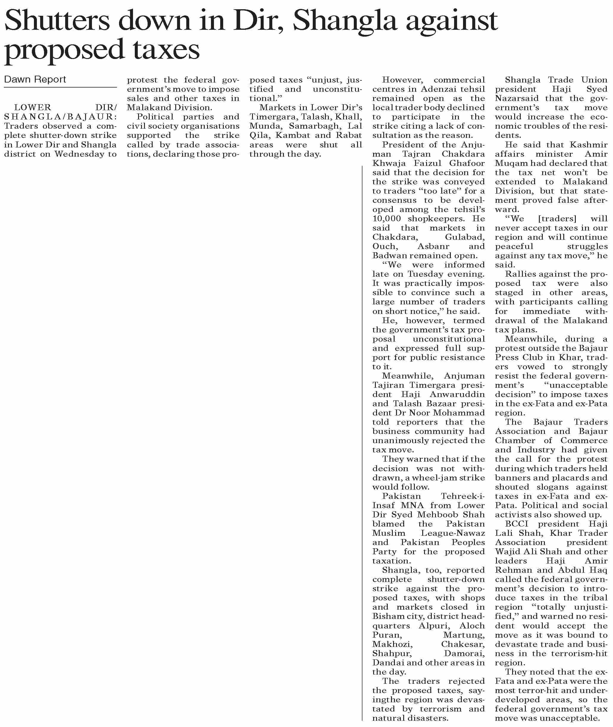 Dawn-ePaper | Jun 26, 2025 | Shutters down in Dir, Shangla against ...