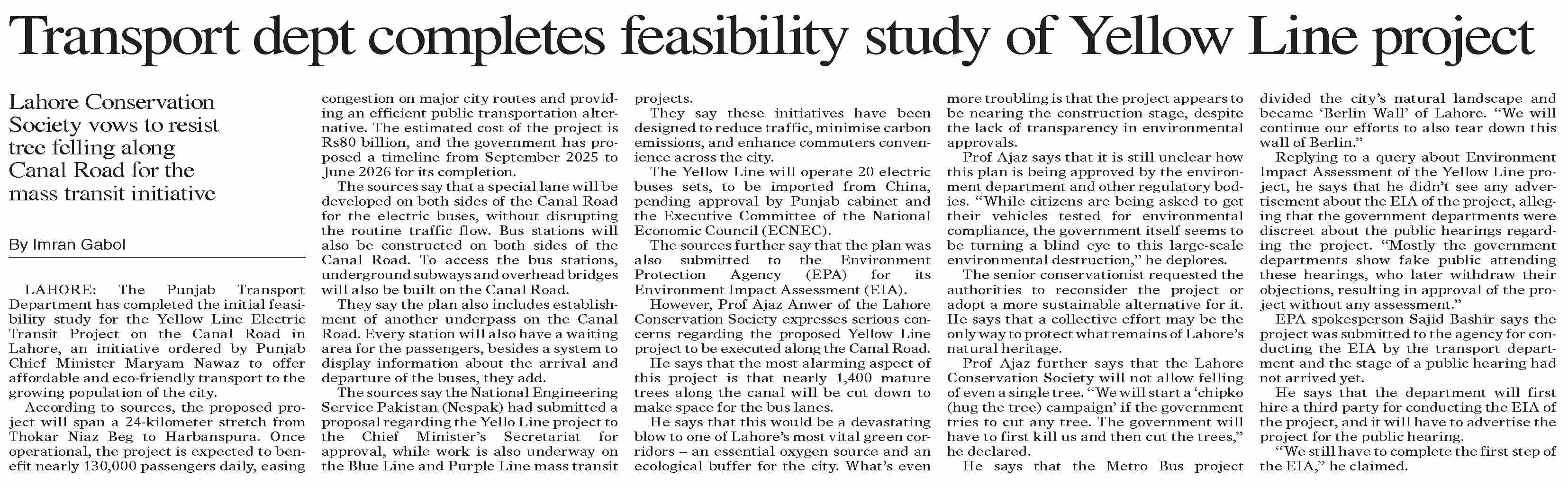 Dawn-ePaper | Jul 04, 2025 | Transport dept completes feasibility study ...