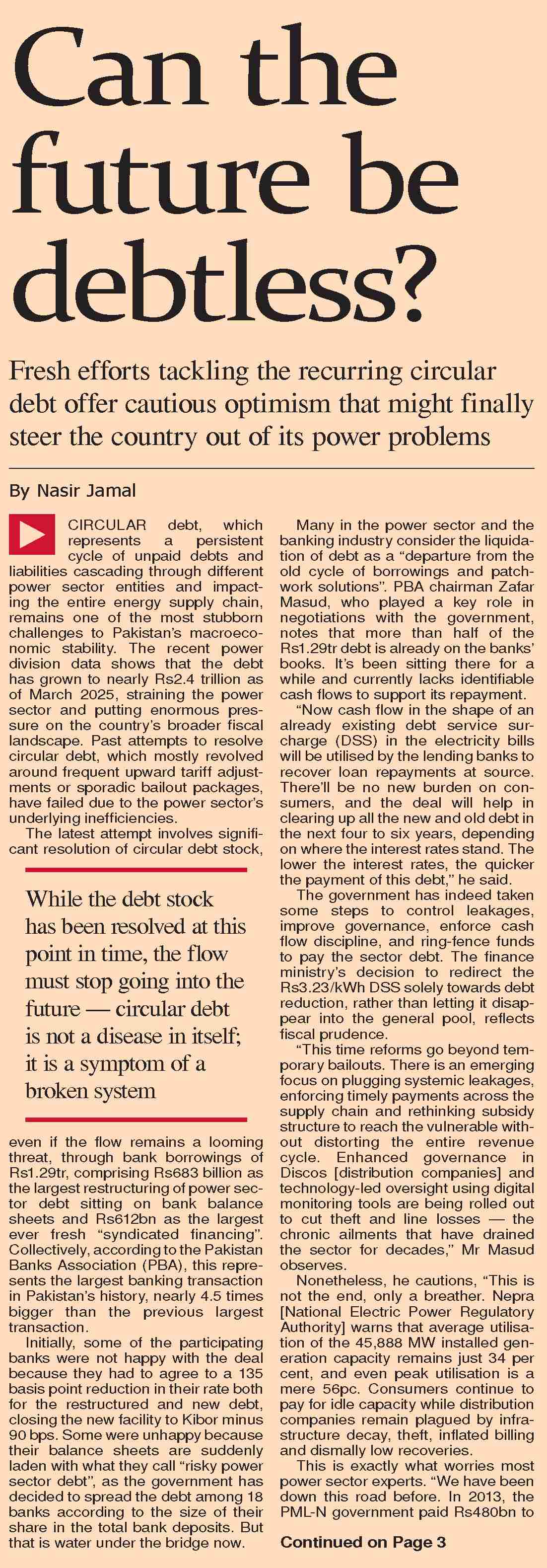 Dawn-ePaper | Jul 14, 2025 | Can the future be debtless?