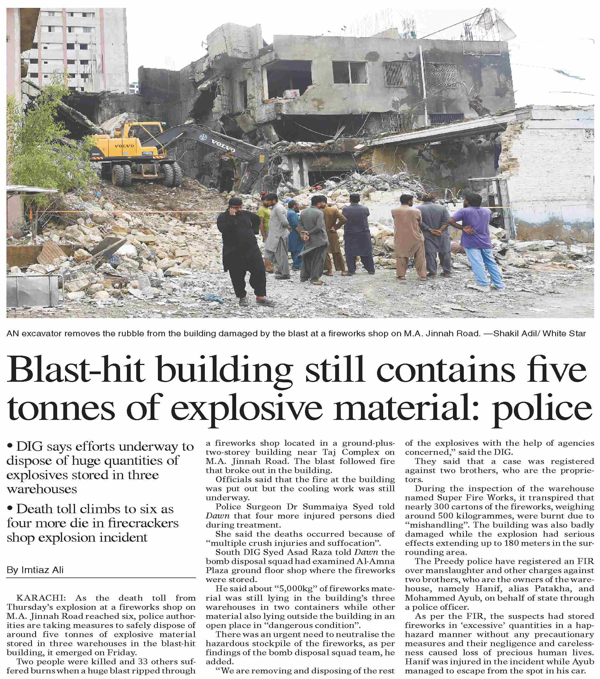 Dawn-ePaper | Aug 23, 2025 | Blast-hit building still contains five ...