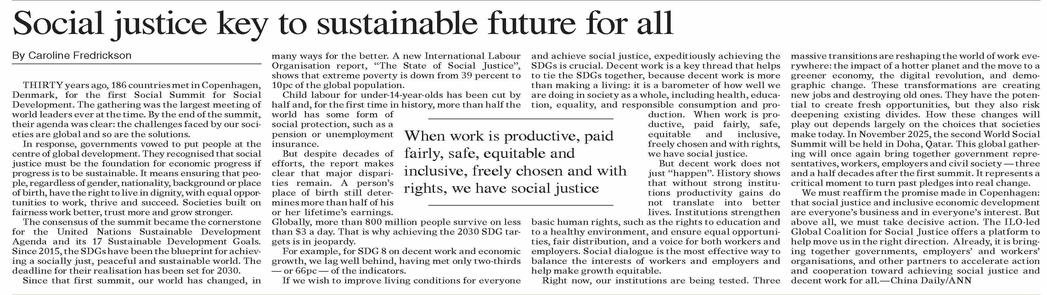 Dawn-ePaper | Sep 29, 2025 | Social justice key to sustainable future ...