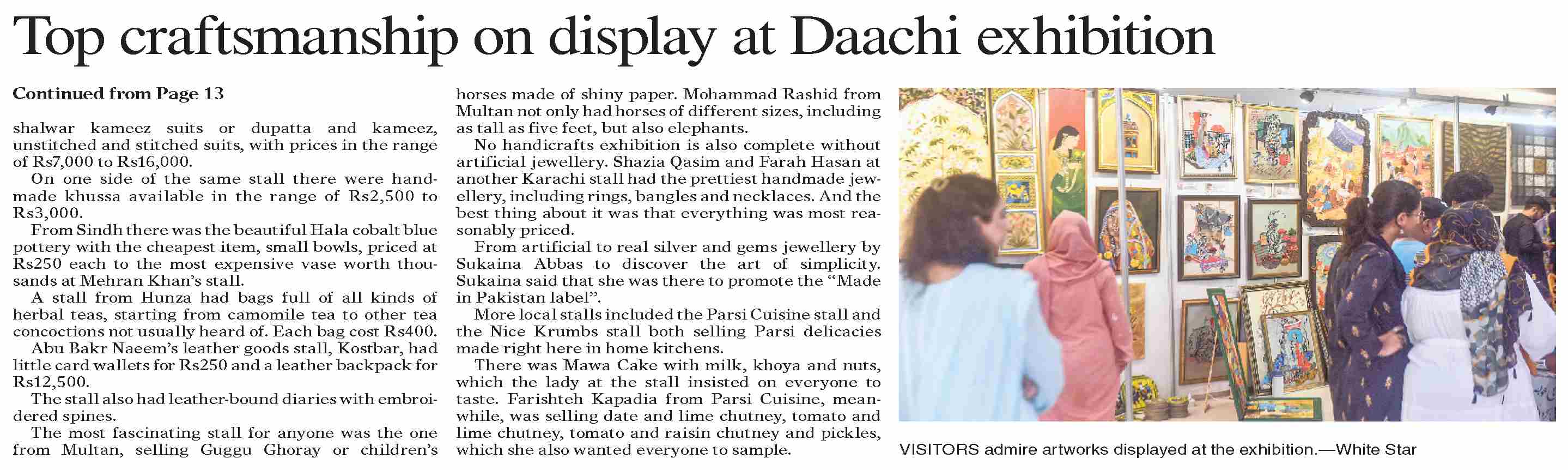 Dawn-ePaper | Oct 05, 2025 | Top craftsmanship on display at Daachi ...