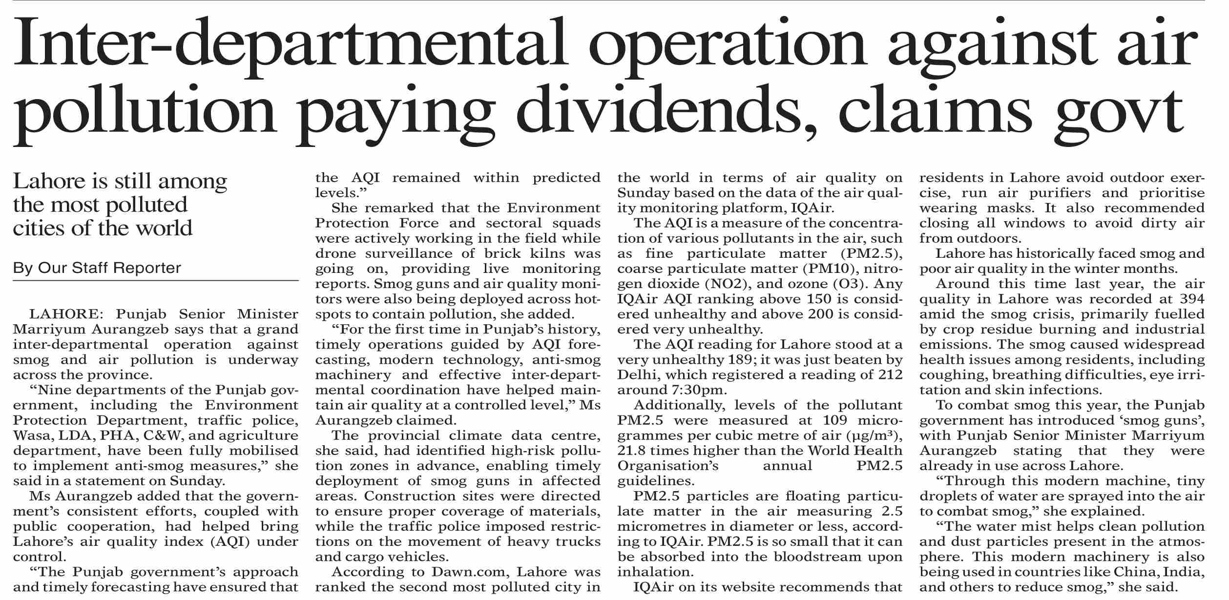 Dawn-ePaper | Oct 20, 2025 | Inter-departmental operation against air ...