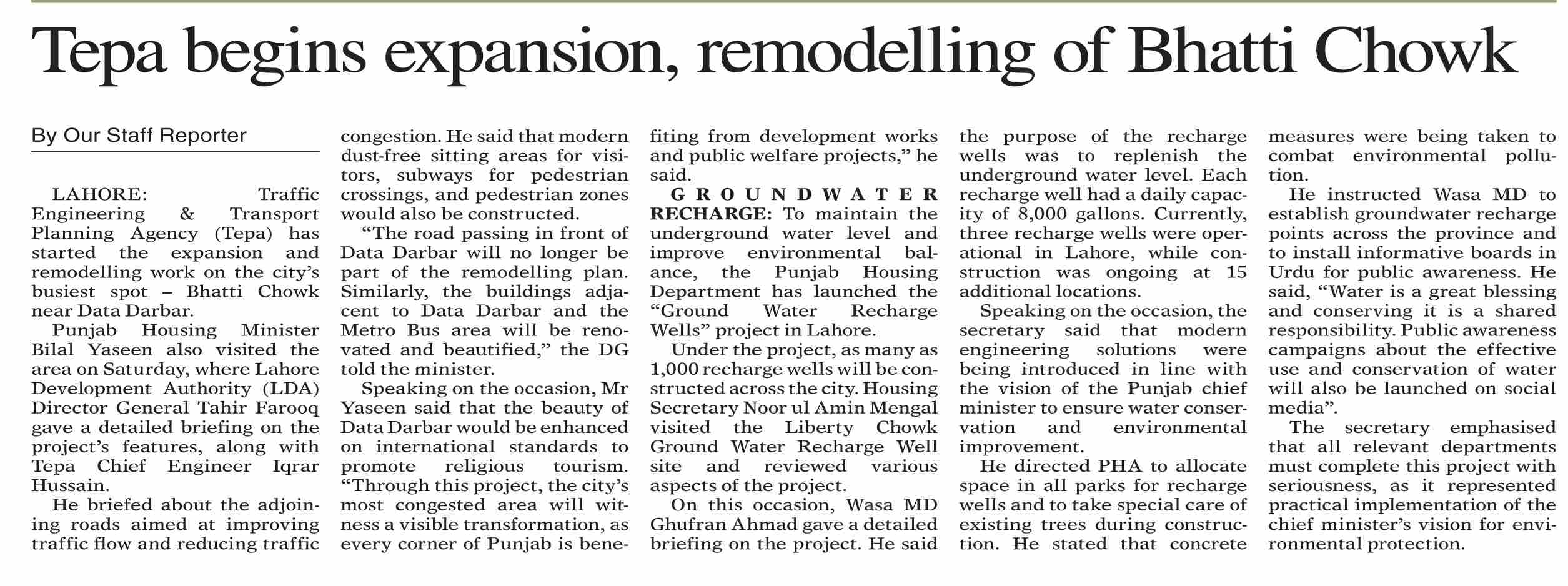 Dawn-ePaper | Nov 02, 2025 | Tepa begins expansion, remodelling of ...