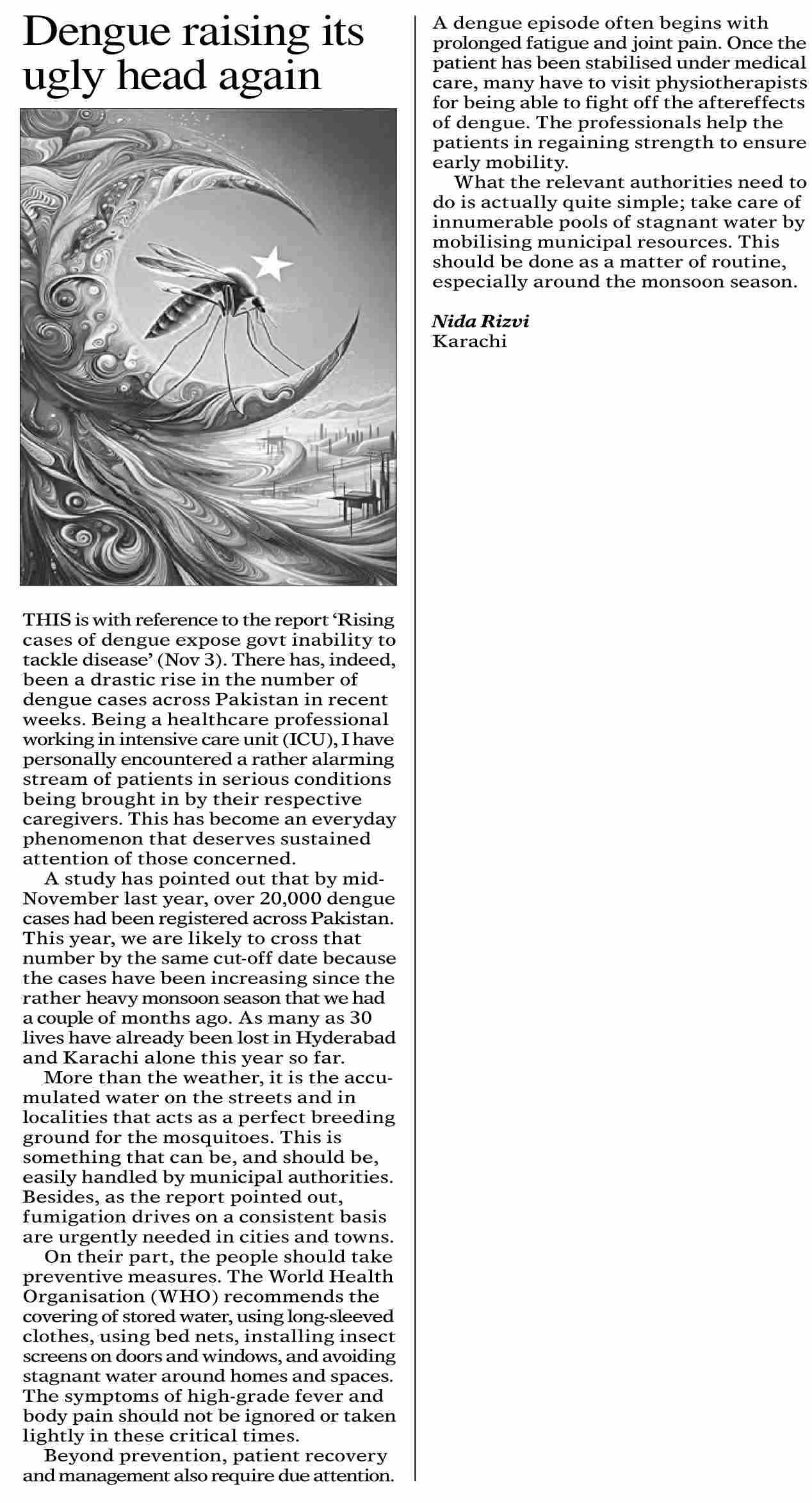 Dawn-ePaper | Nov 05, 2025 | Dengue raising its ugly head again