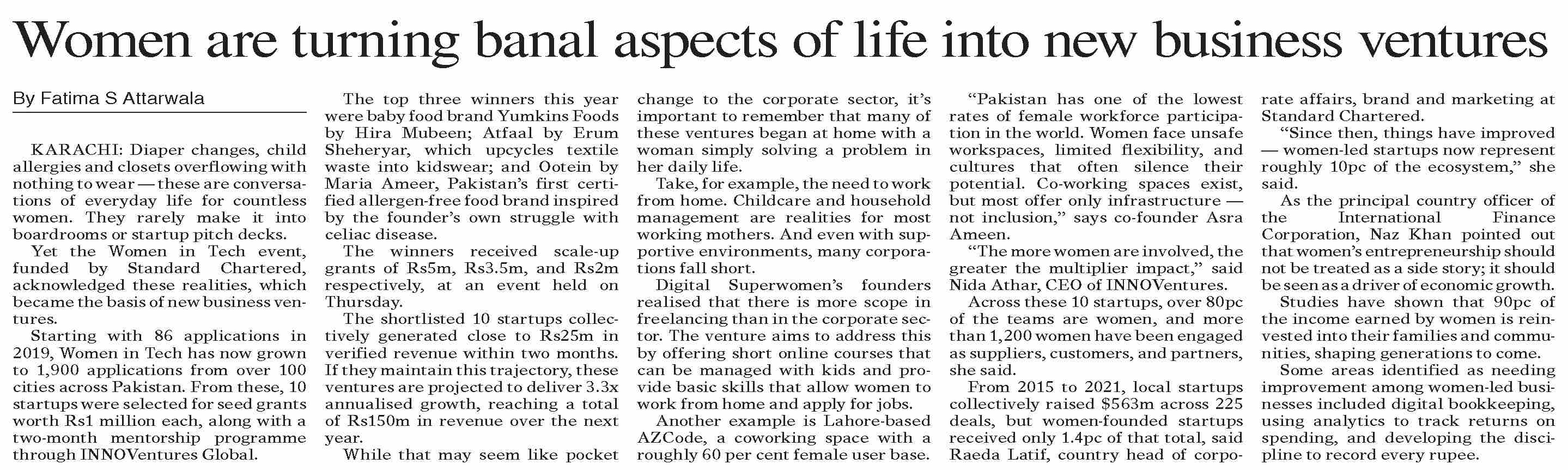 Dawn-ePaper | Nov 08, 2025 | Women are turning banal aspects of life ...