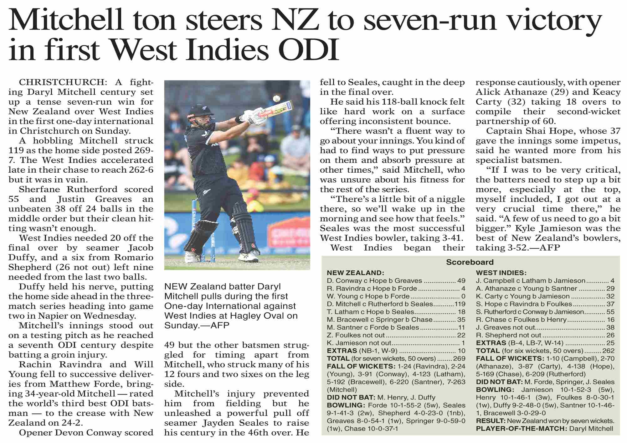 Dawn-ePaper | Nov 17, 2025 | Mitchell ton steers NZ to seven-run ...