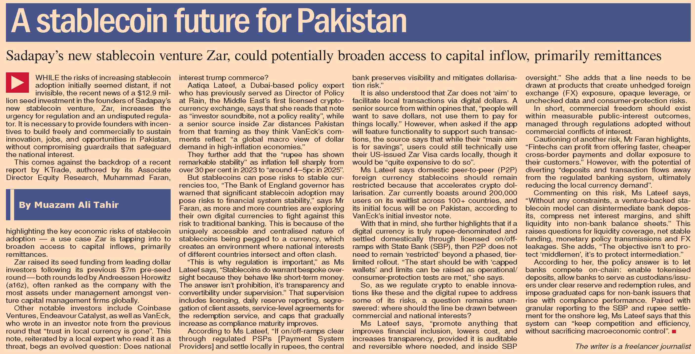 Dawn-ePaper | Nov 17, 2025 | A stablecoin future for Pakistan