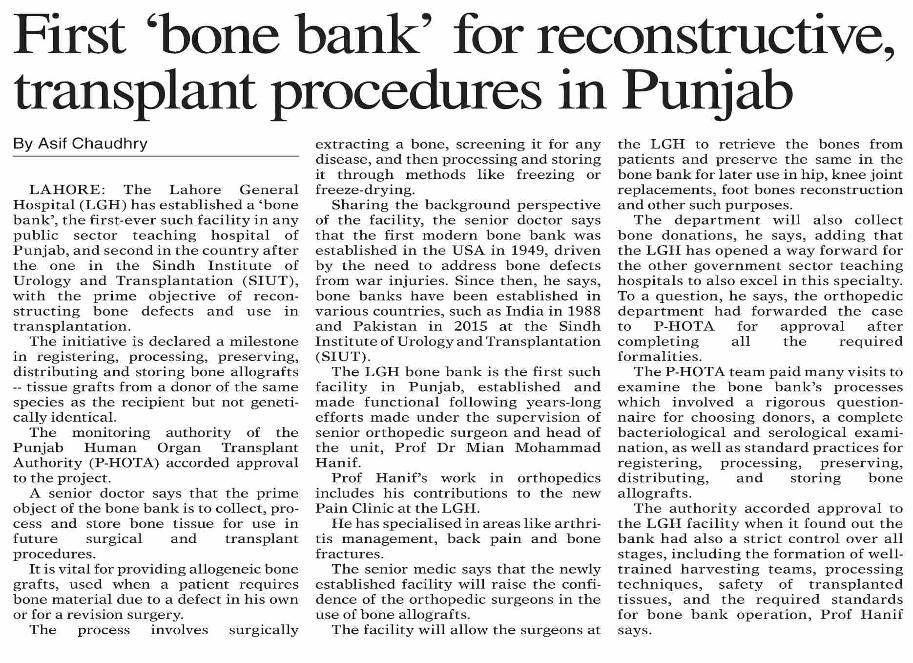 Dawn-ePaper | Nov 25, 2025 | First `bone bank` for reconstructive ...