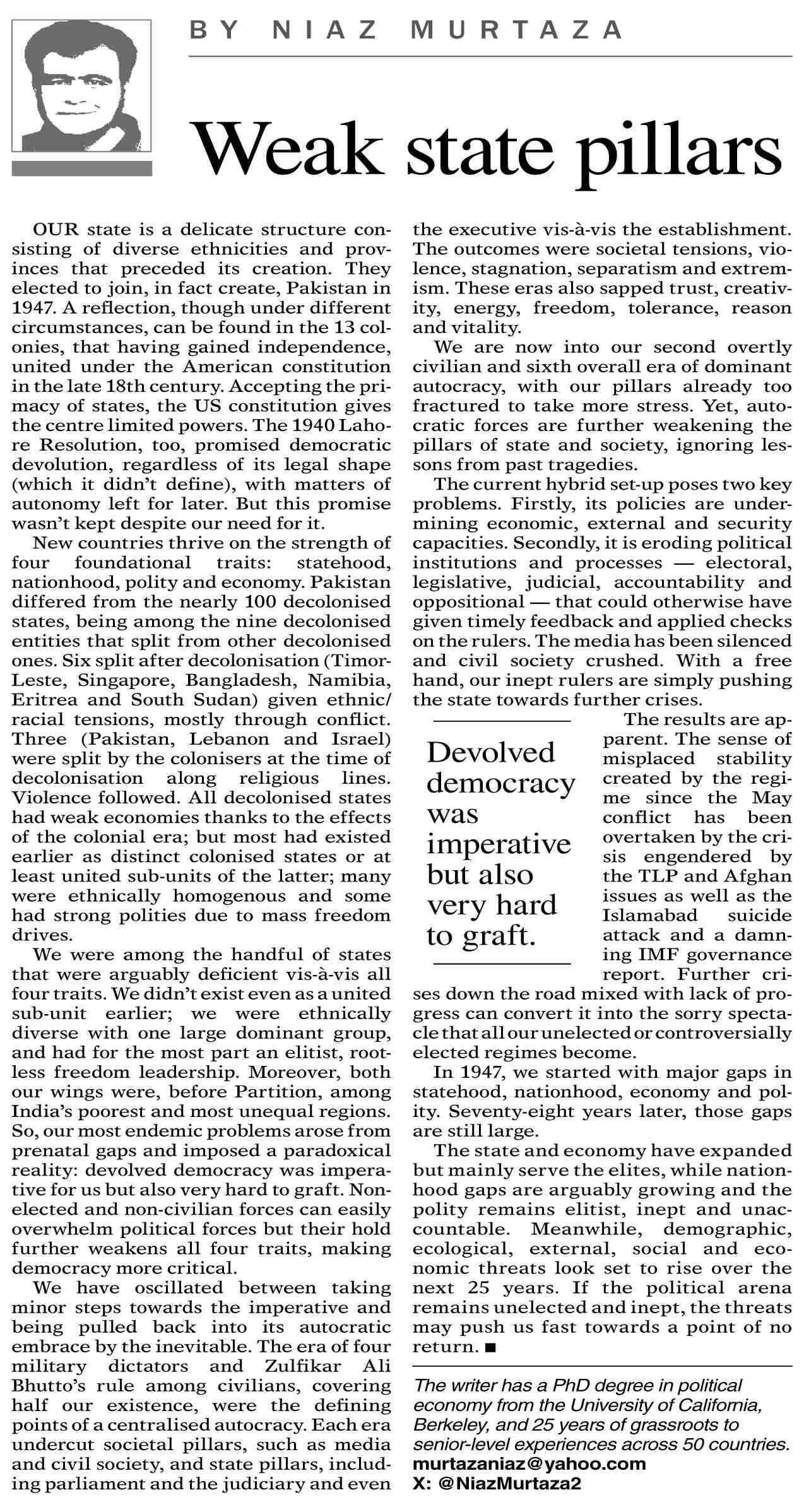Dawn-ePaper | Nov 25, 2025 | Weak state pillars