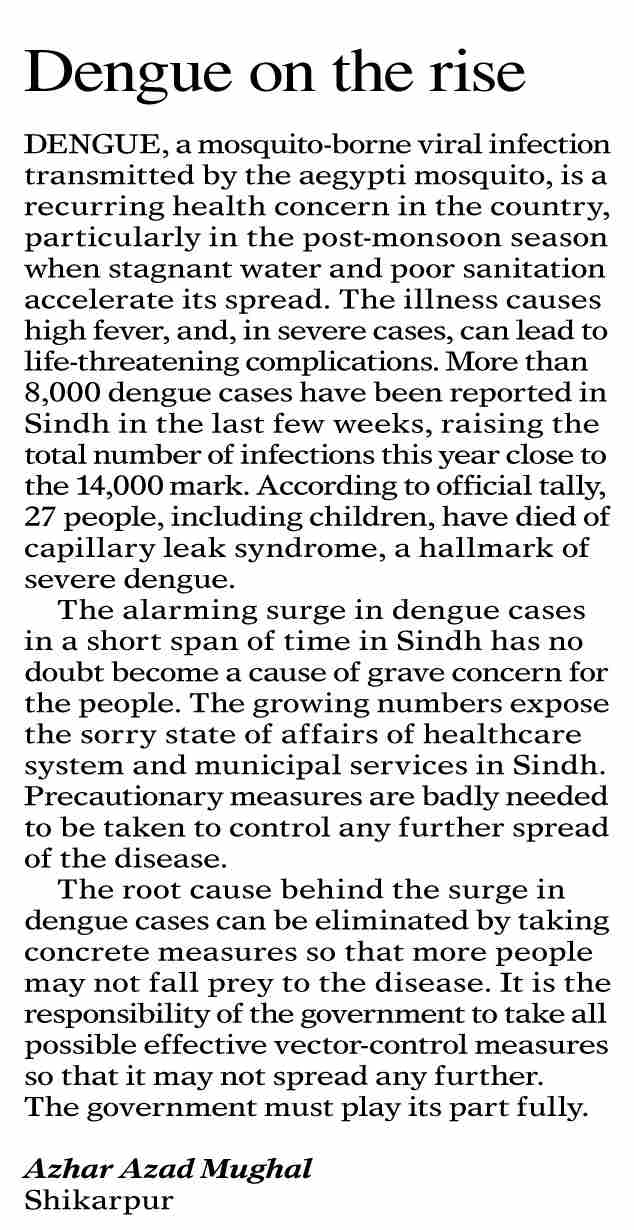 Dawn-ePaper | Nov 25, 2025 | Dengue on the rise