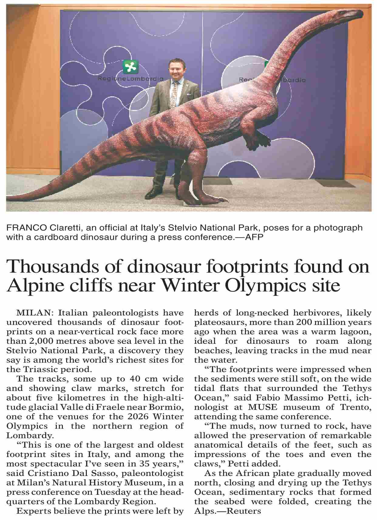 Dawn-ePaper | Dec 17, 2025 | Thousands of dinosaur footprints found on ...