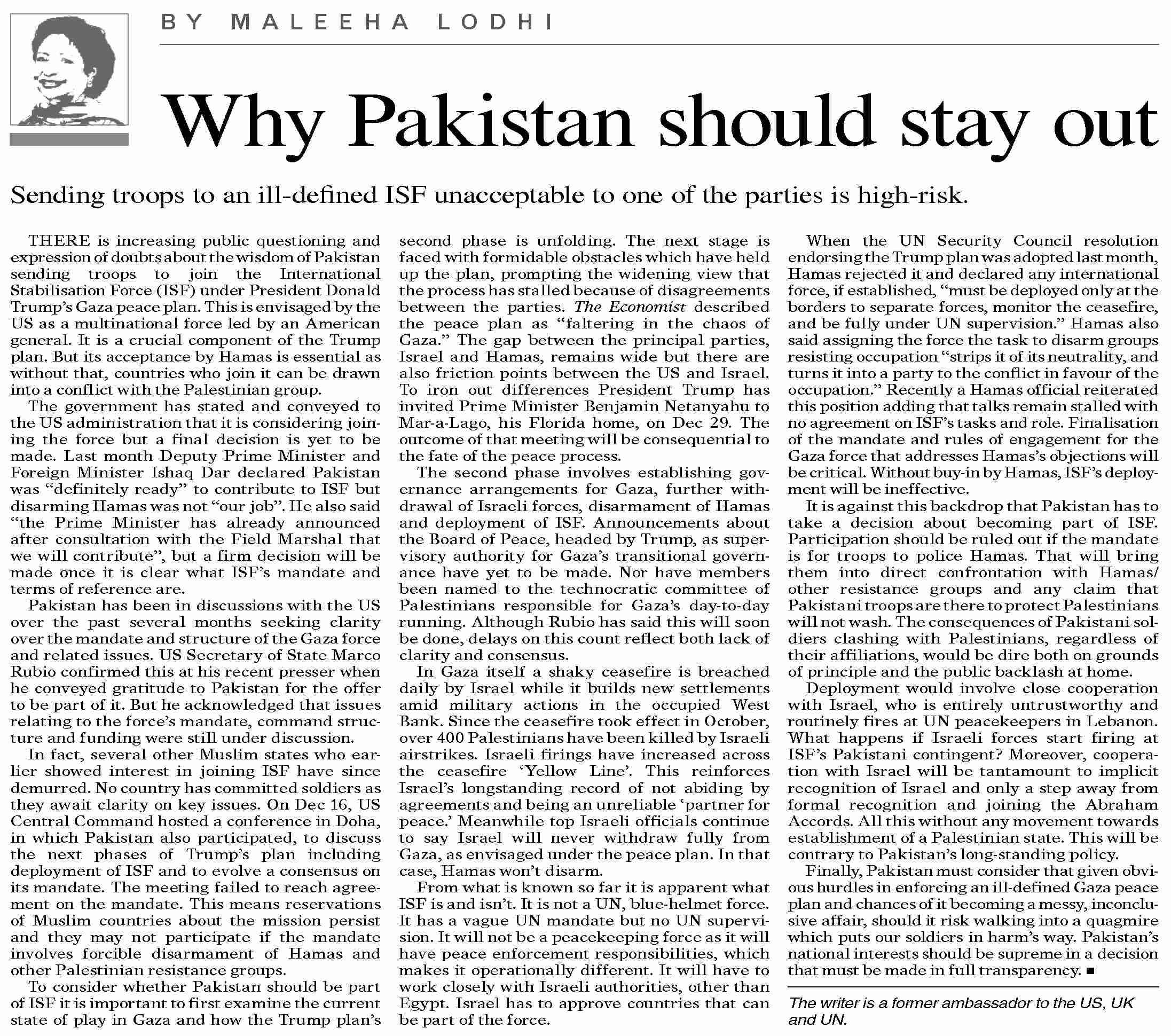 Dawn-ePaper | Dec 29, 2025 | Why Pakistan should stay out