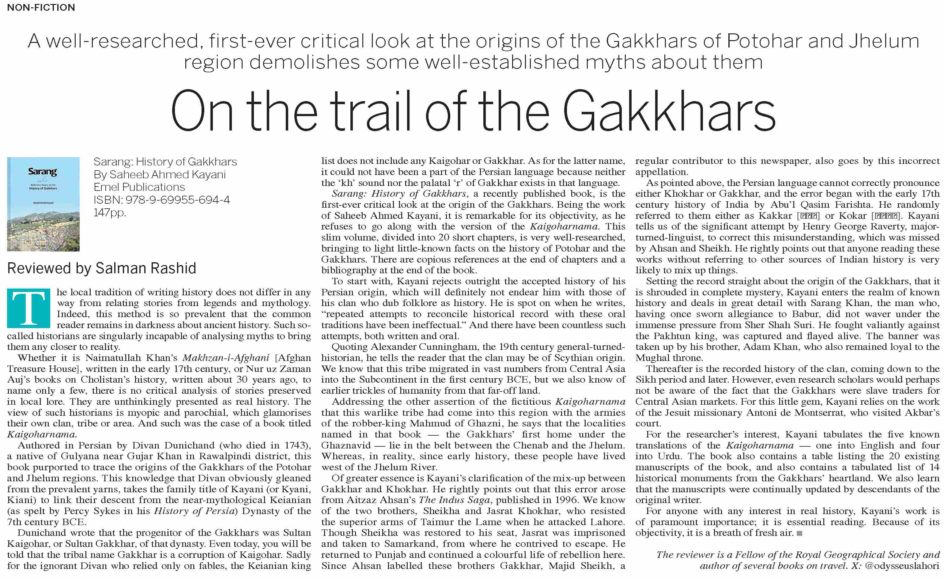 Dawn-ePaper | Jan 11, 2026 | On the trail of the Gakkhars