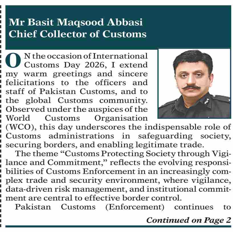 Dawn-ePaper | Jan 26, 2026 | Mr Basit Maqsood Abbasi Chief Collector of ...