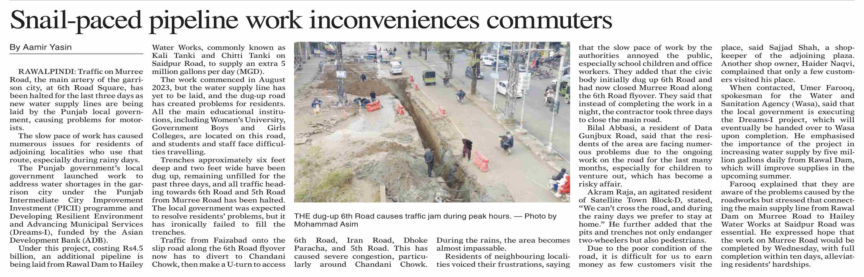 Dawn-ePaper | Jan 28, 2026 | Snail-paced pipeline work inconveniences ...